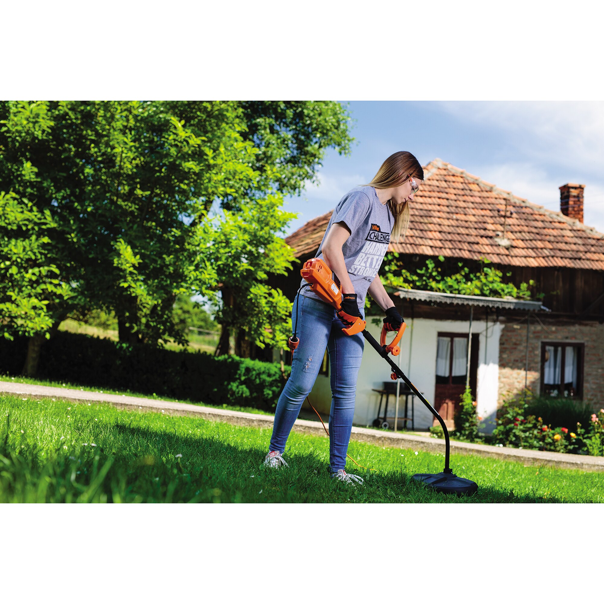 Trimmer electric pentru tuns gazon/iarba Villager ET 1000, putere 1000 ...
