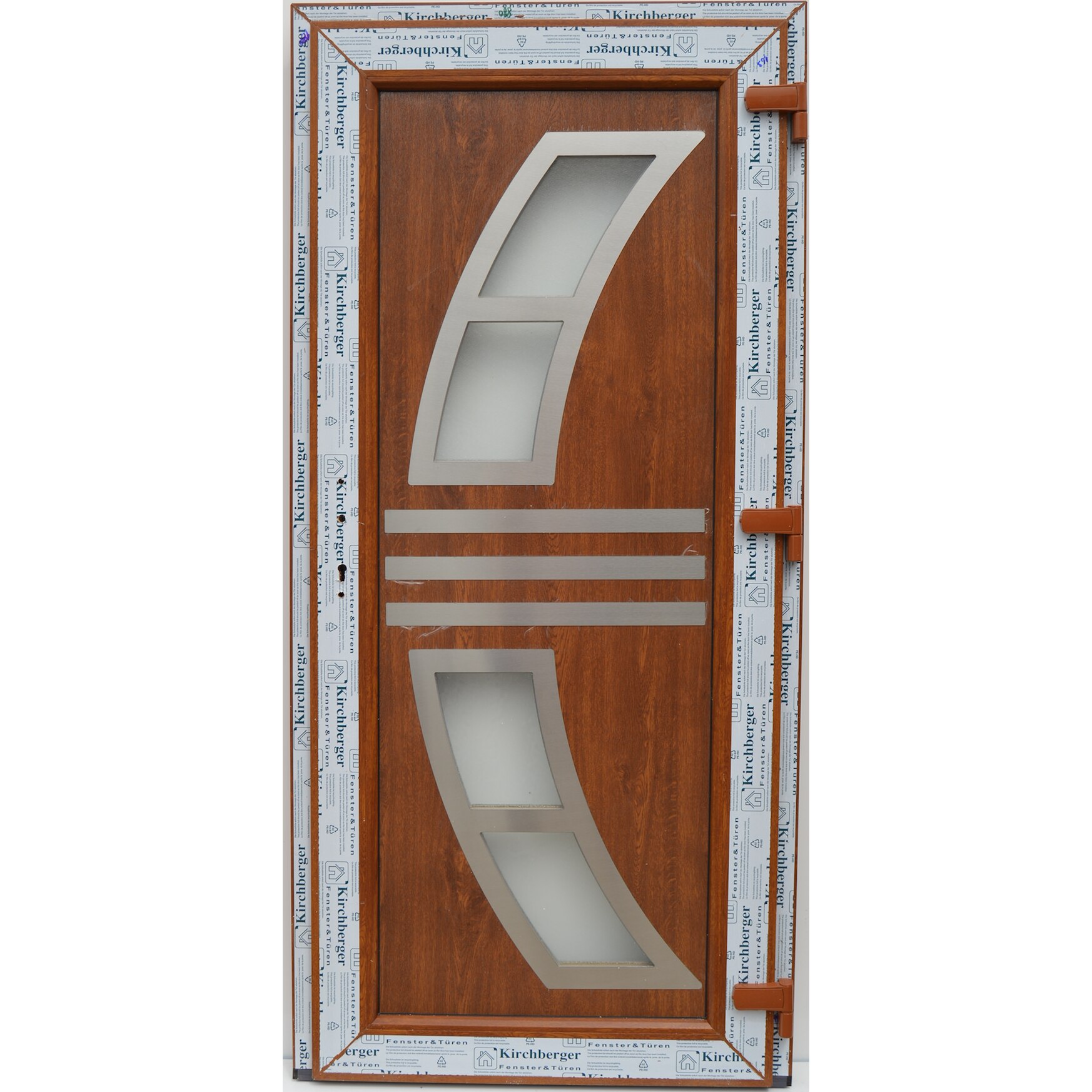 Usa de intrare (interior/exterior), Termopan/PVC, 6 camere, InoxLine 03 ...