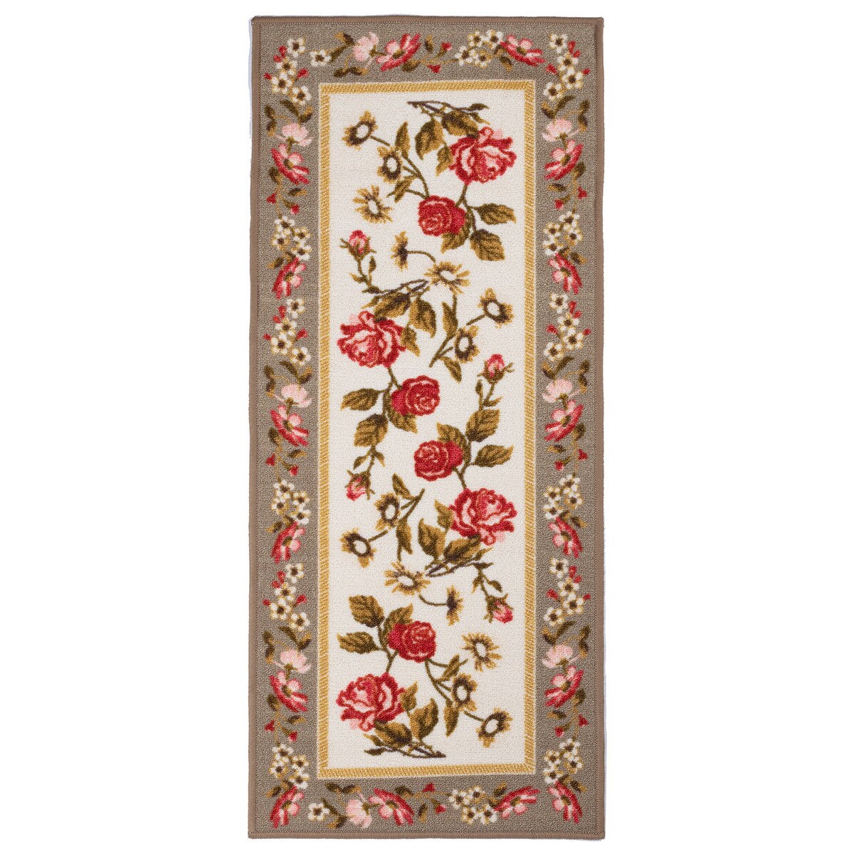 Covor Bucatarie Flowers, Alb/Bej 50x120, B1111-046908 - eMAG.ro