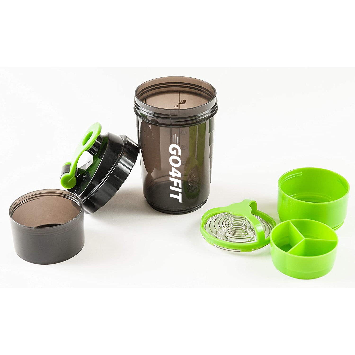 Shaker GO4FIT, din plastic fara BPA, 600 ml pentru prepararea ...