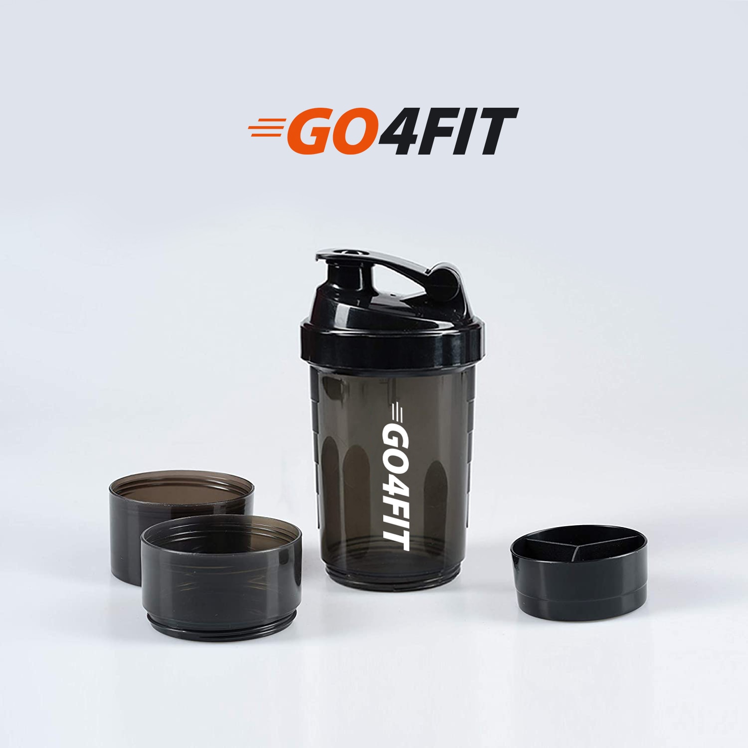Shaker GO4FIT, din plastic fara BPA, 600 ml pentru prepararea ...