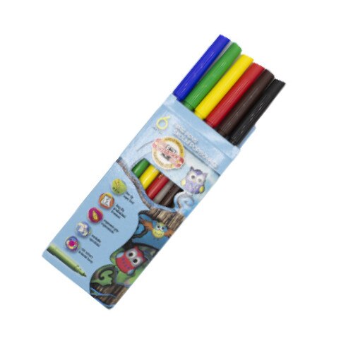 Set 6 Carioci Bufnita, KOH I NOOR, rotund, plastic - eMAG.ro