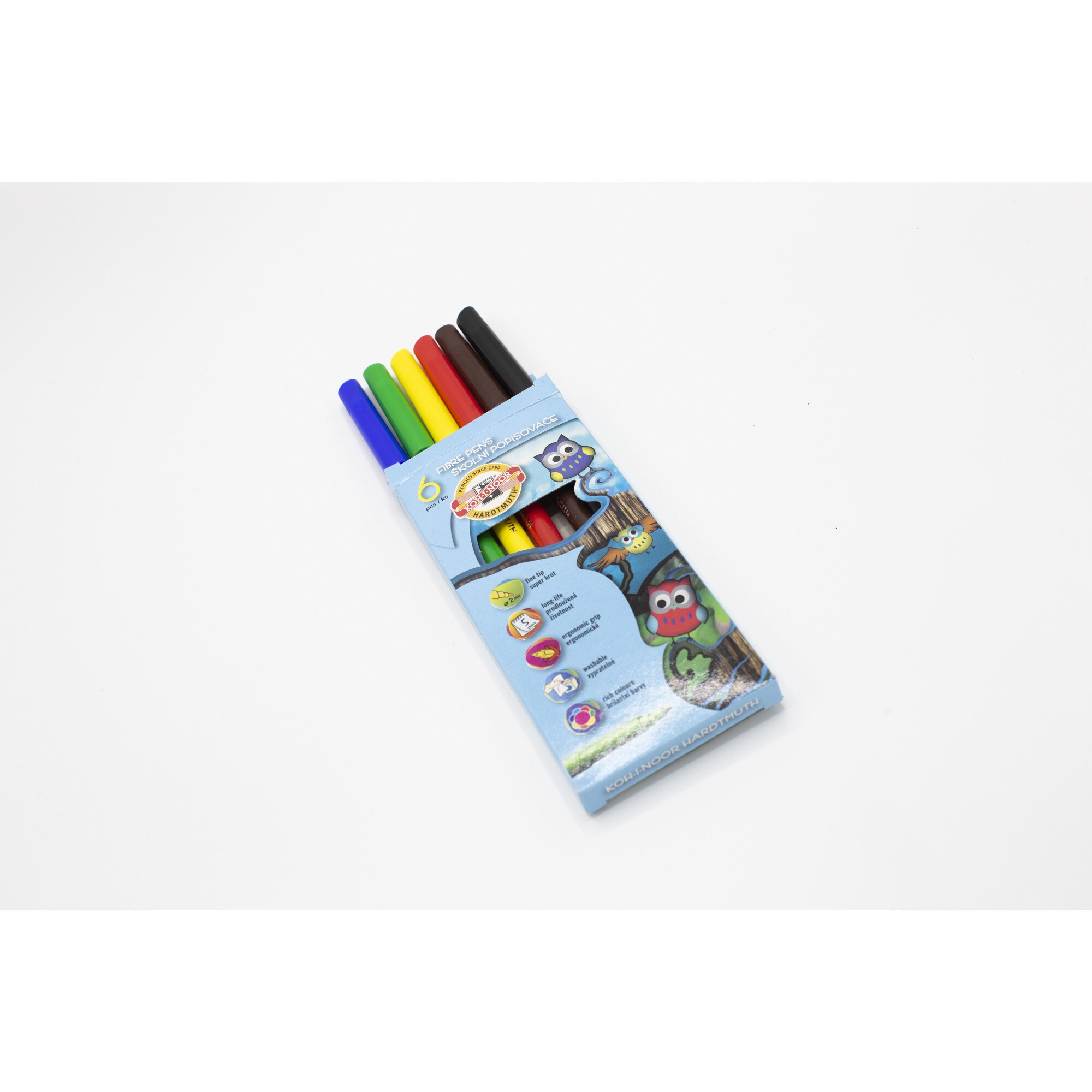 Set 6 Carioci Bufnita, KOH I NOOR, rotund, plastic - eMAG.ro