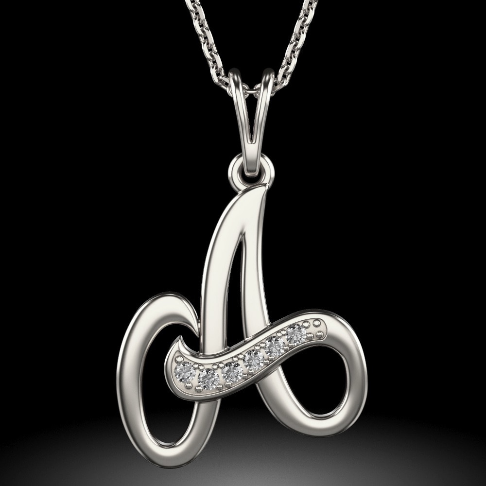 Colier din argint cu pandantiv Initiala A - eMAG.ro