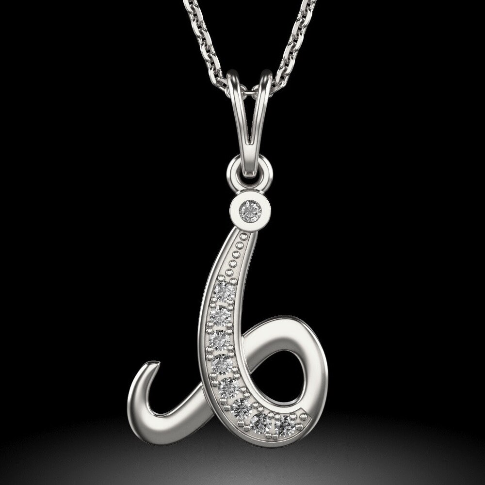 Colier din aur alb cu pandantiv Initiala I - eMAG.ro