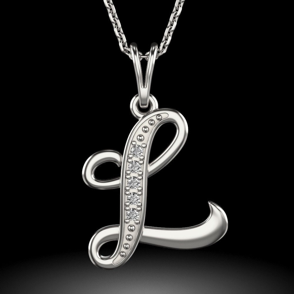 Lantisor cu pandantiv din argint model Litera L - eMAG.ro