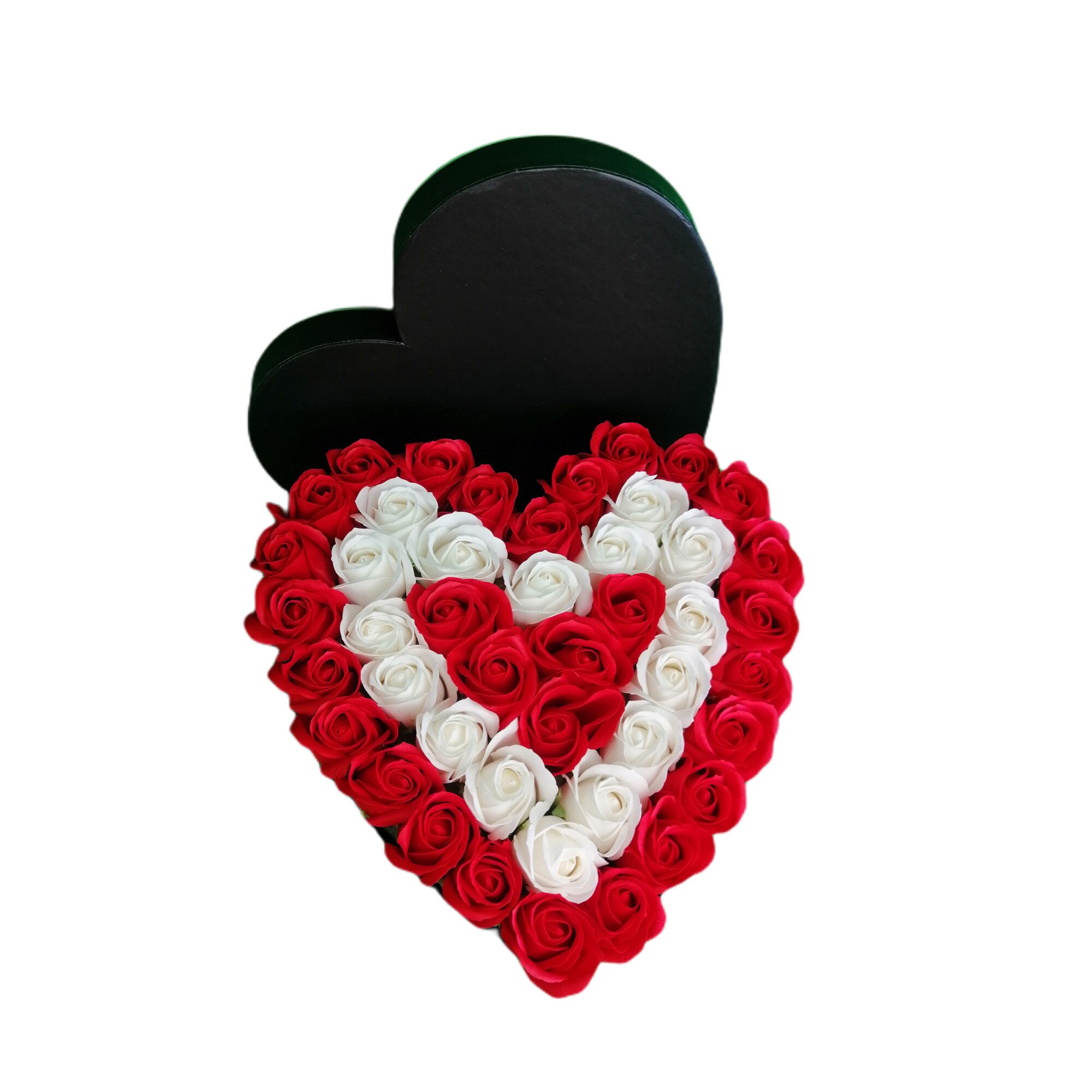 Aranjament floral cutie inima neagra by Hayati,23 fire - eMAG.ro