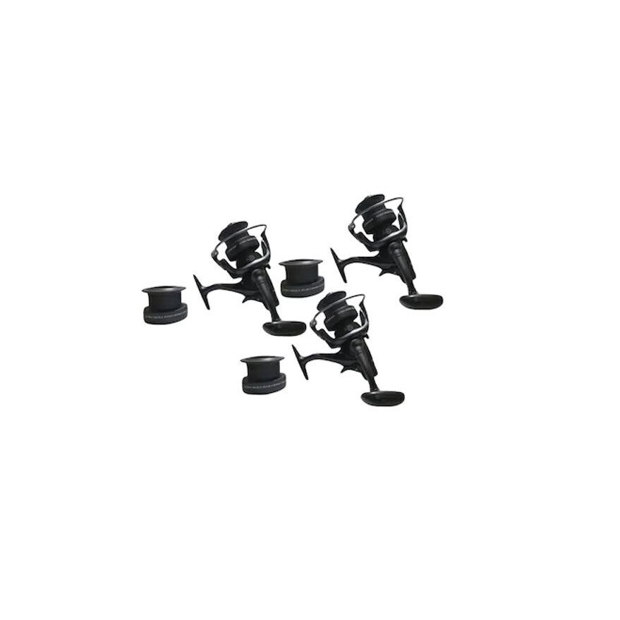 Set 3 Mulinete pentru pescuit la crap/feeder HFL6000, echipata cu 8 ...