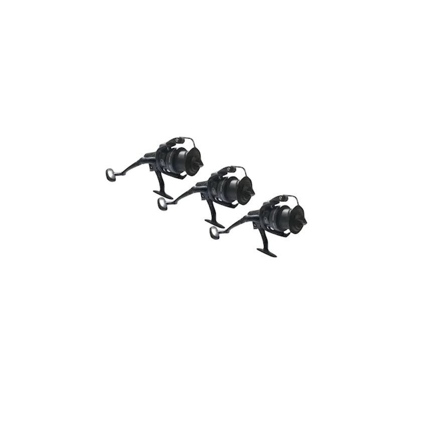 Set 3 Mulinete pentru pescuit la crap/feeder HFL6000, echipata cu 8 ...
