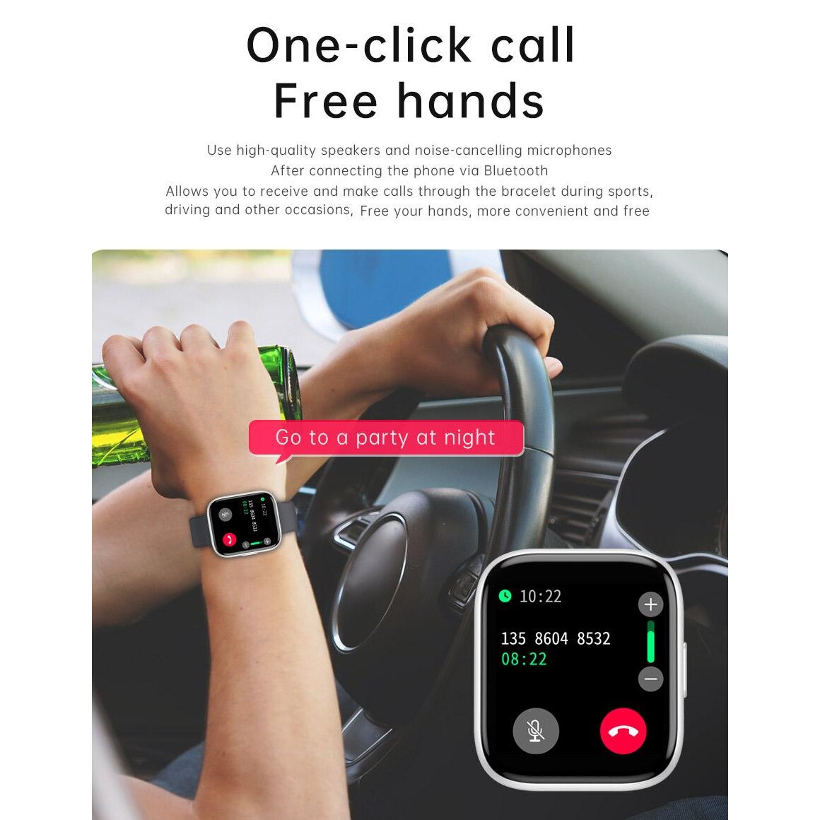 Ceas SmartWatch T99 New™Generation idealStore, Black, 2 Bratari ...