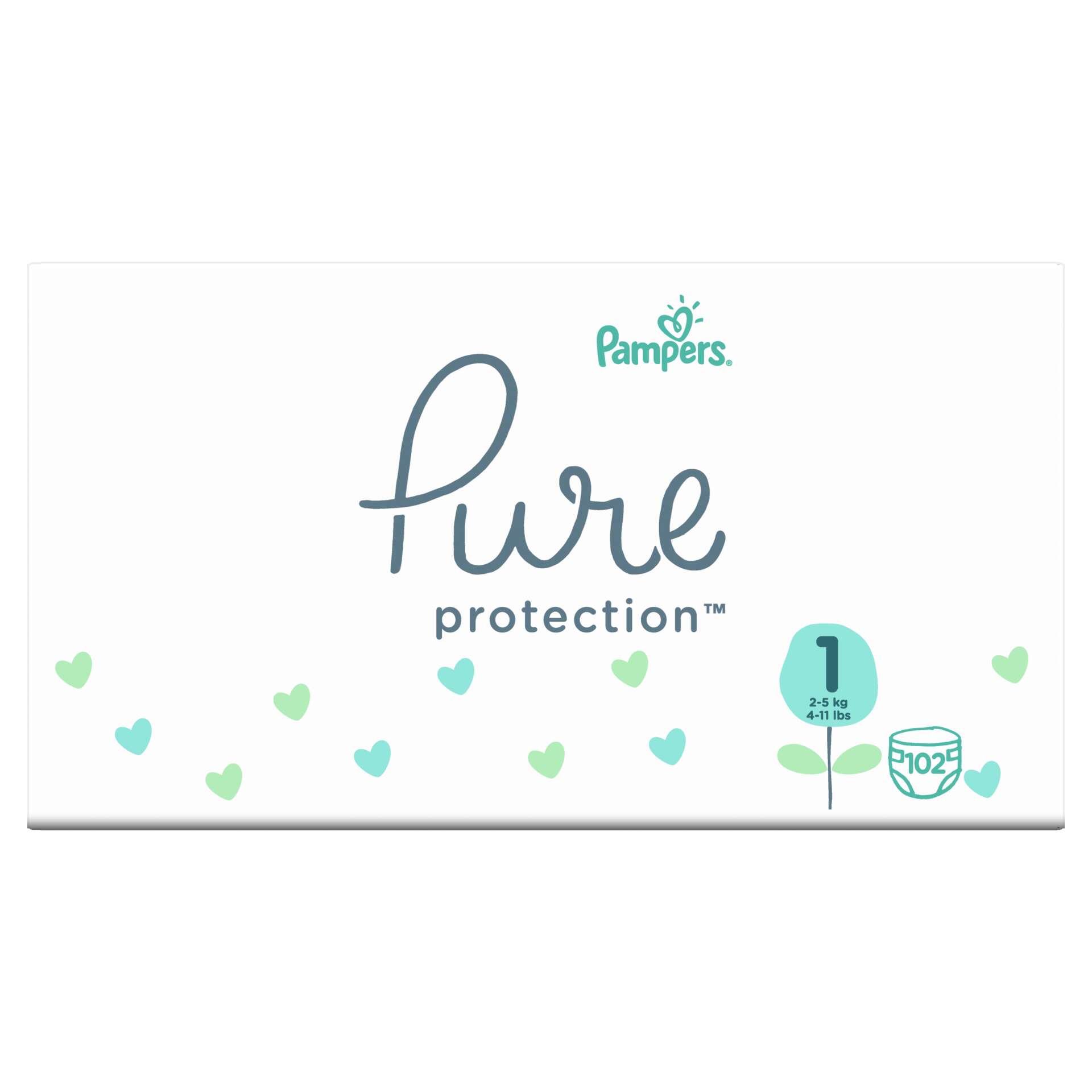 Pachet scutece Pampers Pure Protection pentru o luna 2-5kg Newborn 1 ...