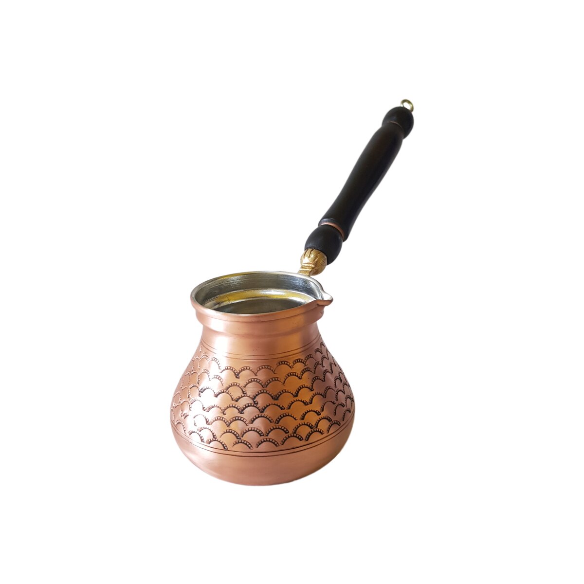 Ibric turcesc din cupru, brodat manual cu model solzi, EHA, 450 ml ...