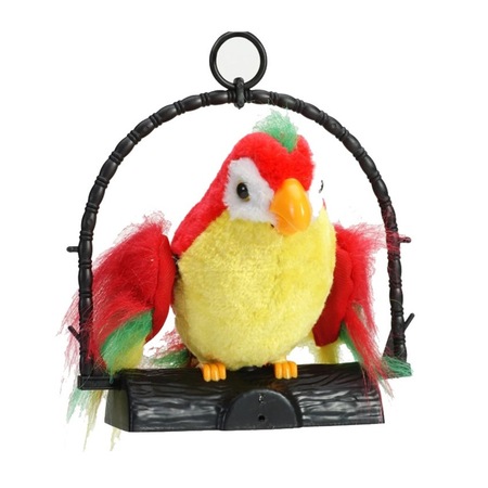 Papagal vorbitor EDAR® jucarie interactiva care repeta cuvinte, 18 cm ...