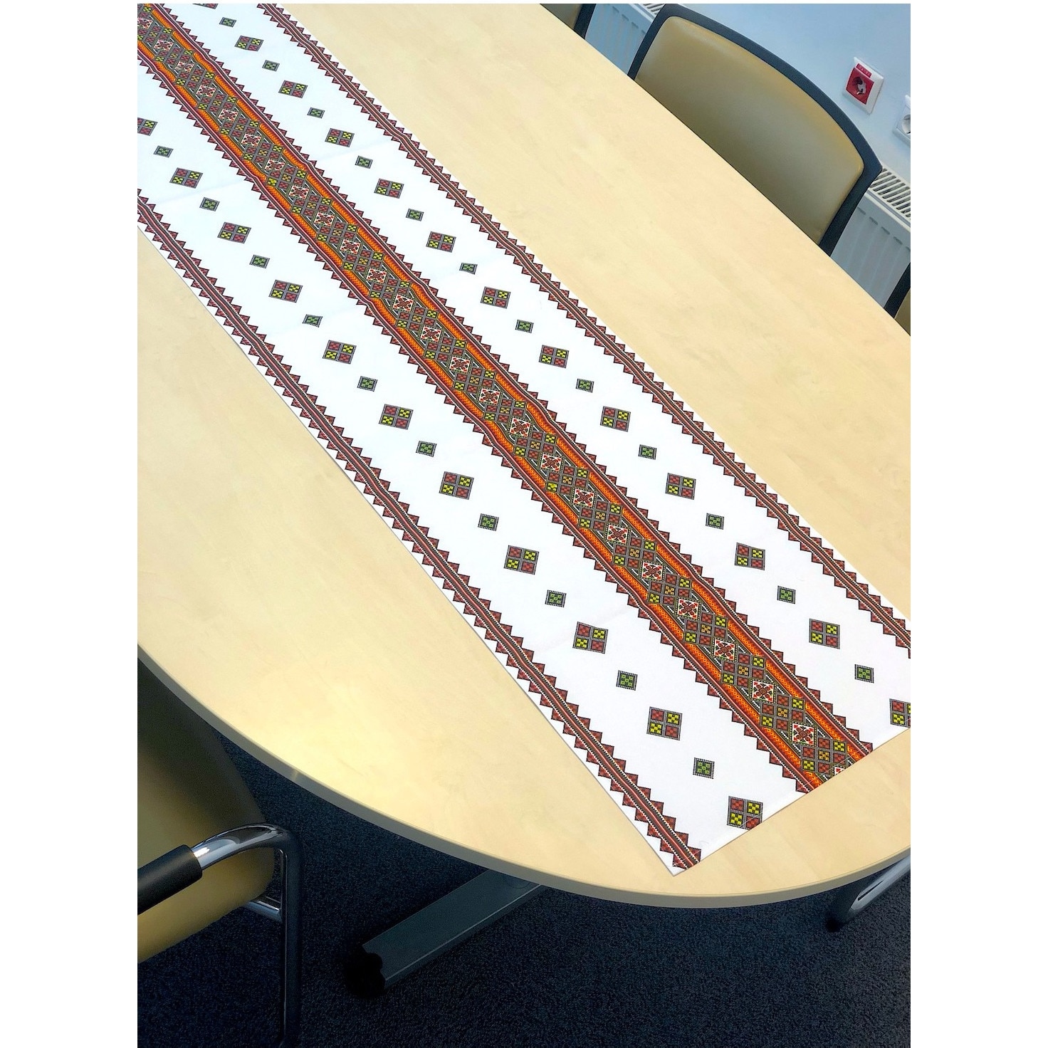 Decor pentru fata de masa, Traversa model traditional, carouri, 45 x ...