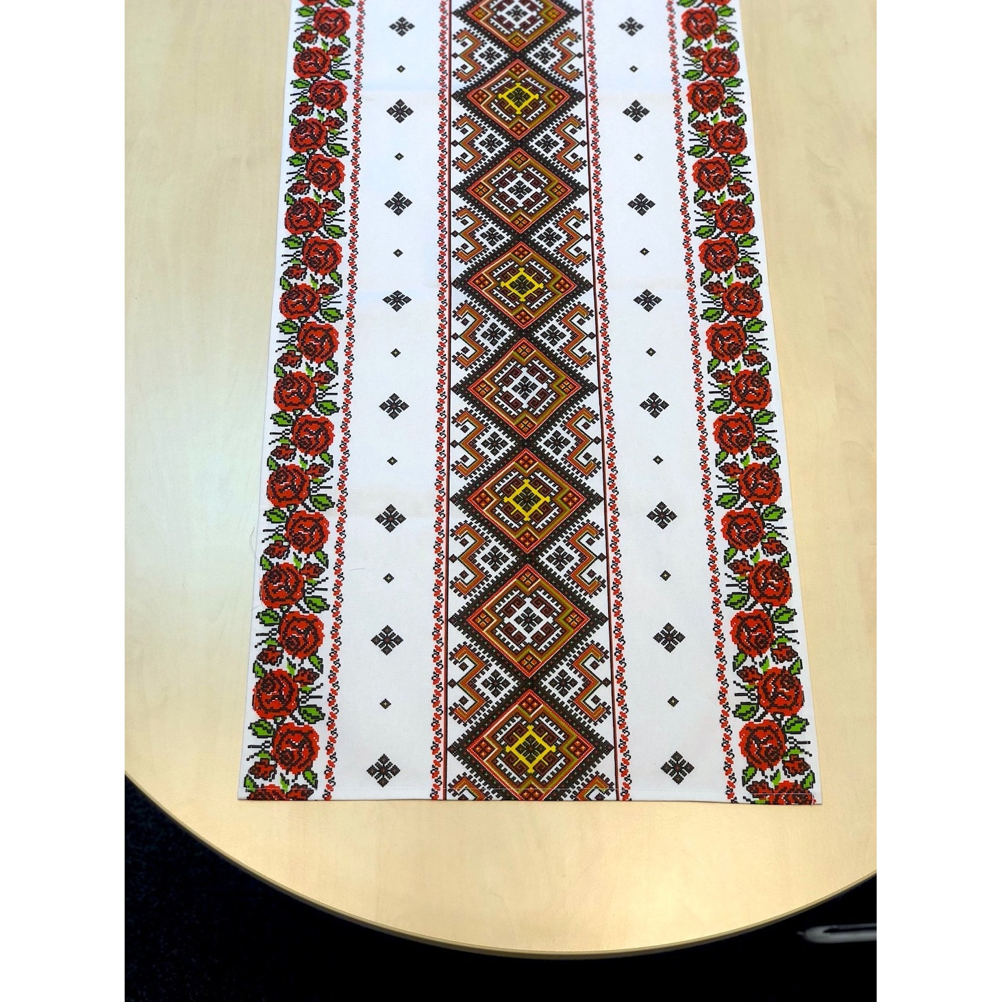 Decor pentru fata de masa, Traversa model traditional, trandafir, 45 x ...