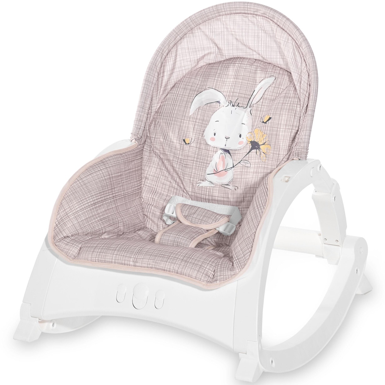 Fotoliu balansoar Lorelli Enjoy Beige Daisy, cu vibratii si muzica, Bej - eMAG.ro