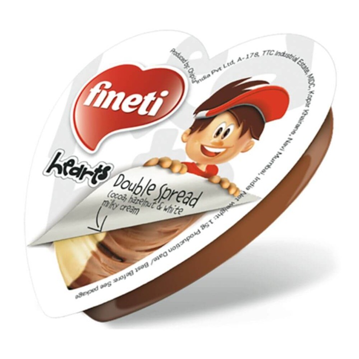 Set 24 Buc Fineti Bicolor Hearts, Crema de Ciocolata, 19 g, Aroma Alune ...