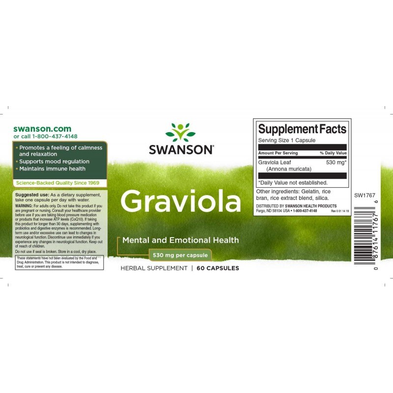 Swanson Graviola, 530mg - 60 Capsule - eMAG.ro