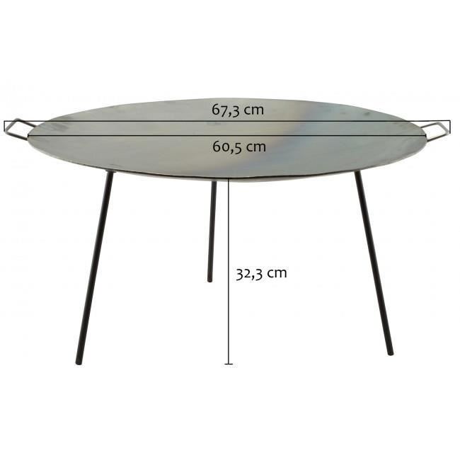 Disc pentru gratar, metalic, cu picioare, 60.5x32.3 cm, Perfect Home ...