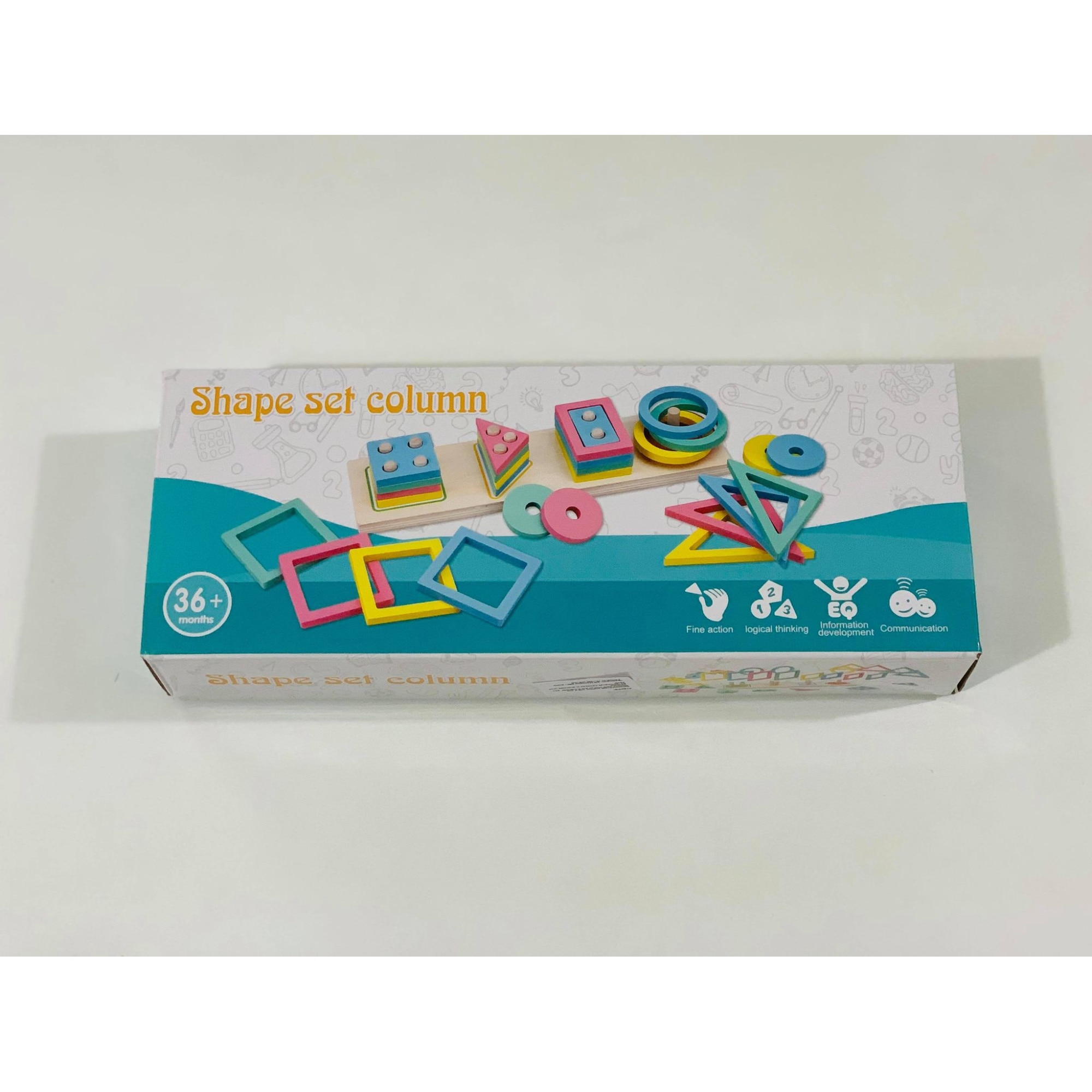 Joc educativ cu 32 forme geometrice mari si mici din lemn - eMAG.ro