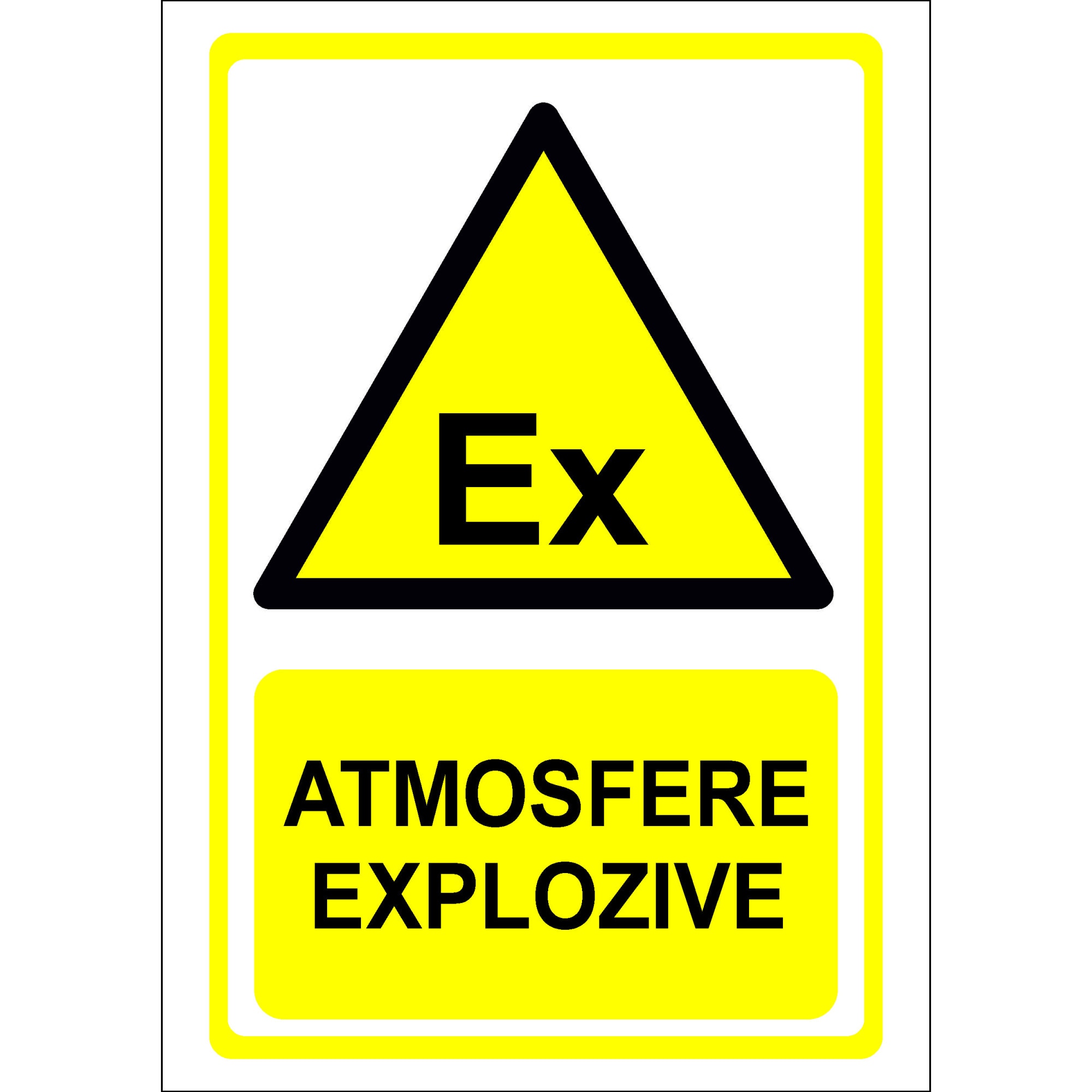 Indicator avertizare Atmosfere explozive, Hartie autocolanta 128g ...