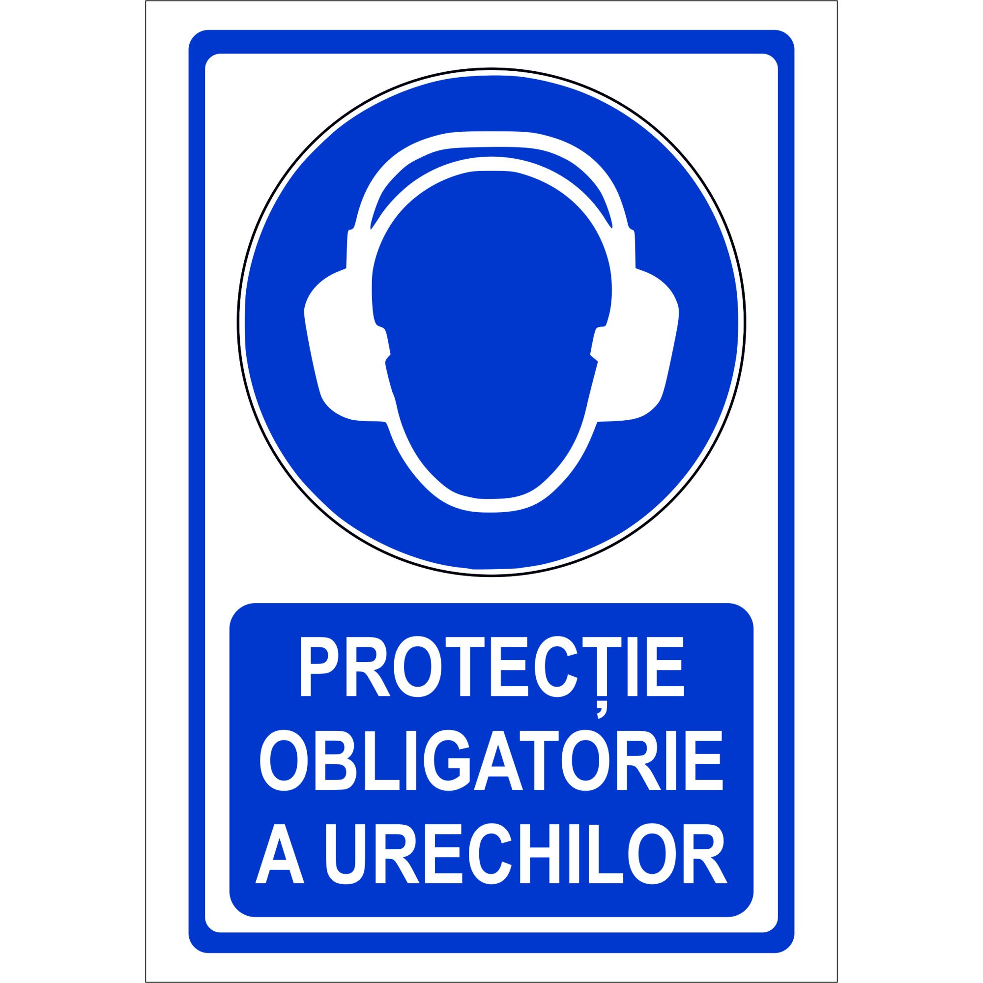 Indicator de obligativitate Protectie obligatorie a urechilor, Hartie ...