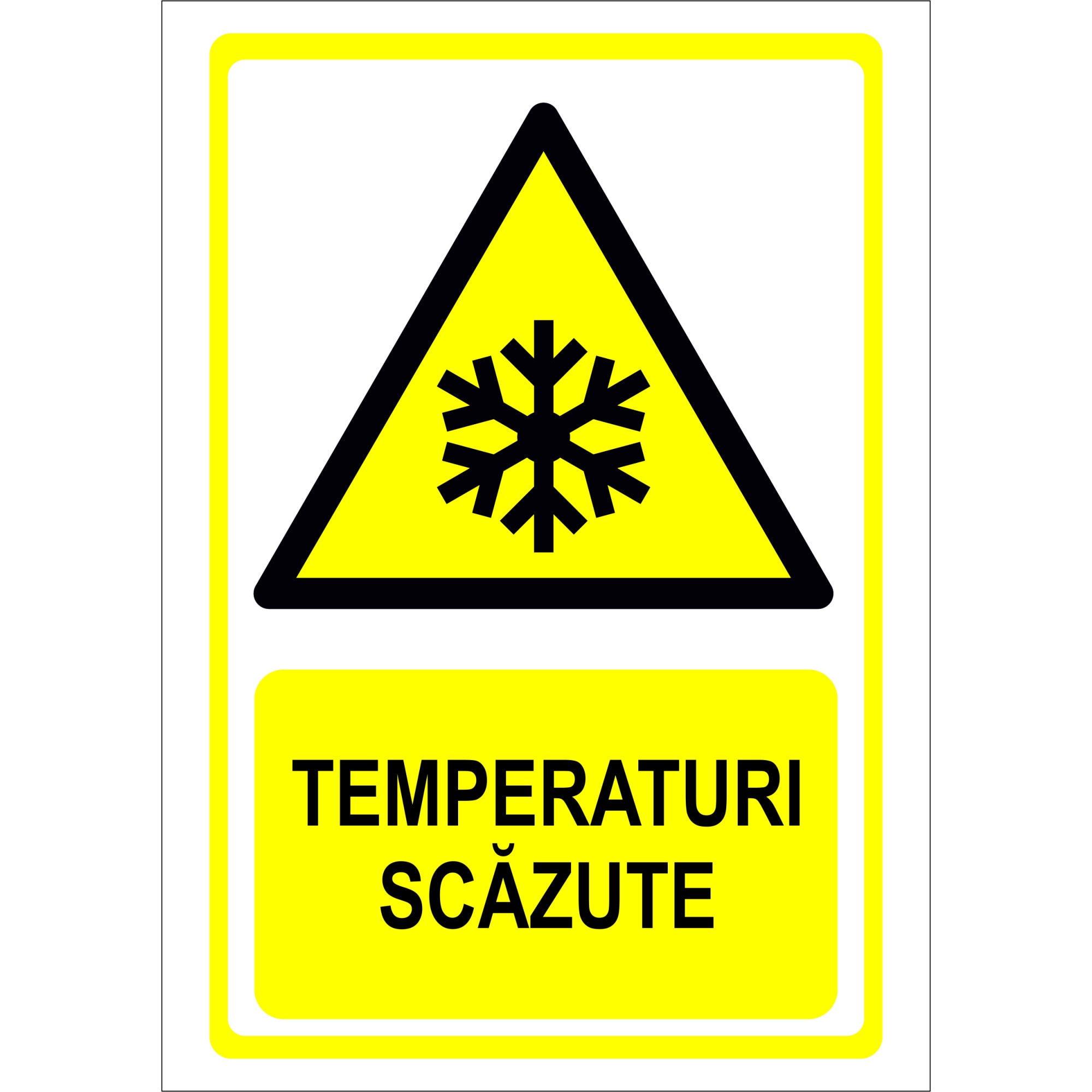 Indicator avertizare Temperaturi scazute, Hartie autocolanta 128g ...