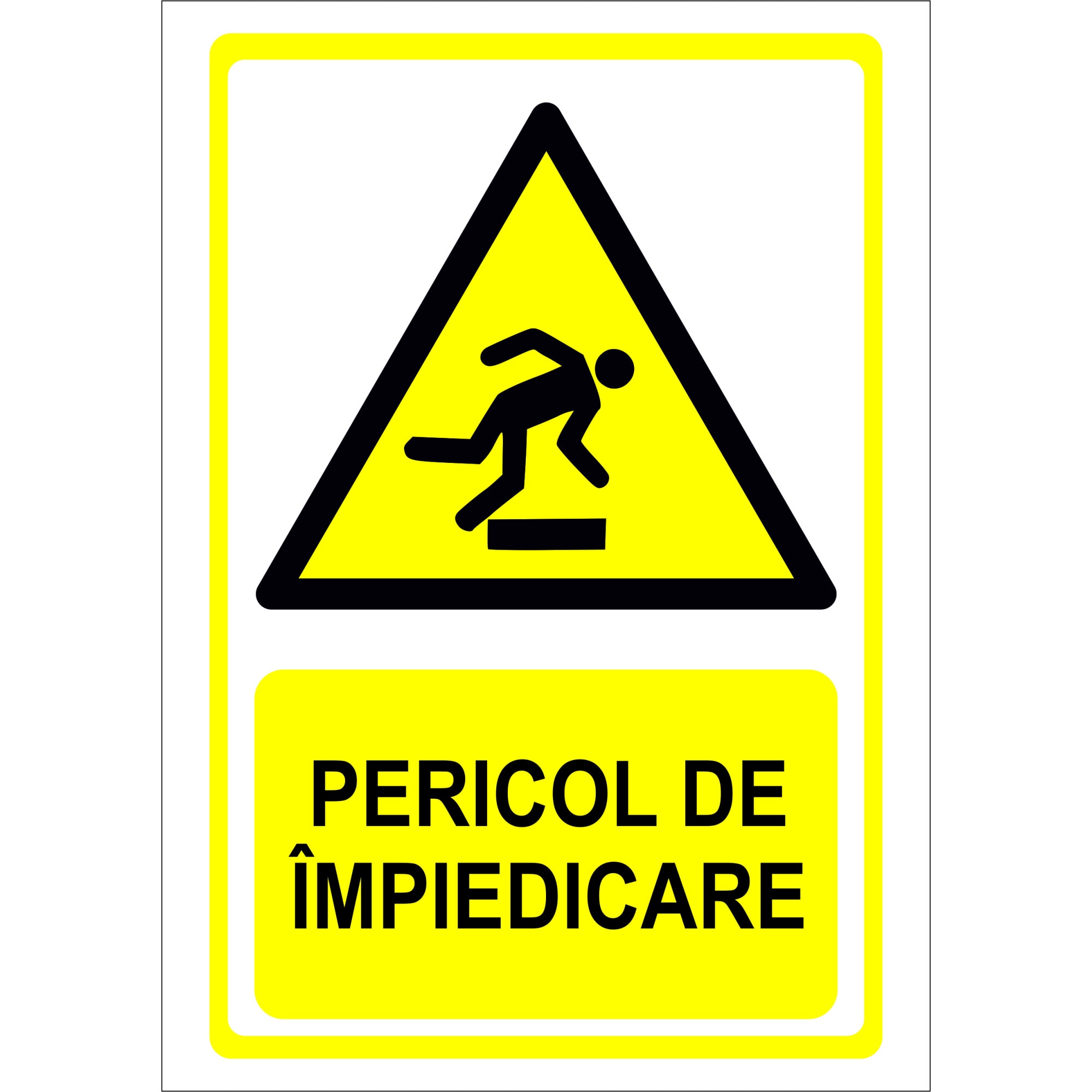 Indicator avertizare Pericol de impiedicare, Hartie autocolanta 128g ...