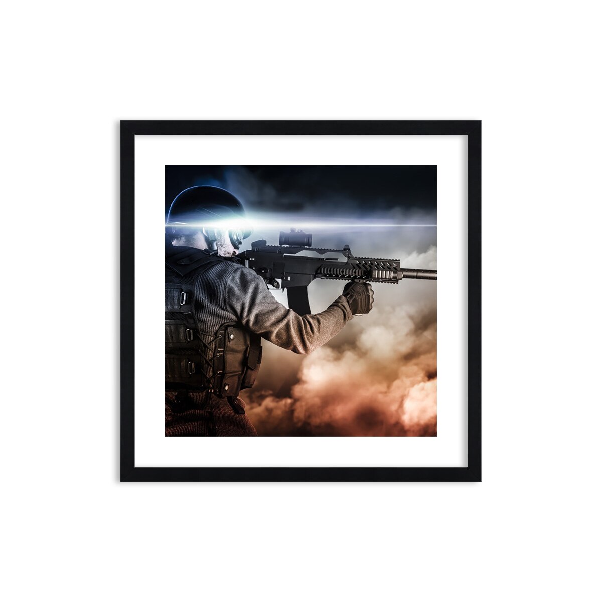 Tablou in rama 60x60 cm, Tragator Cu Pusca, F1BAC60x60-2493 - eMAG.ro