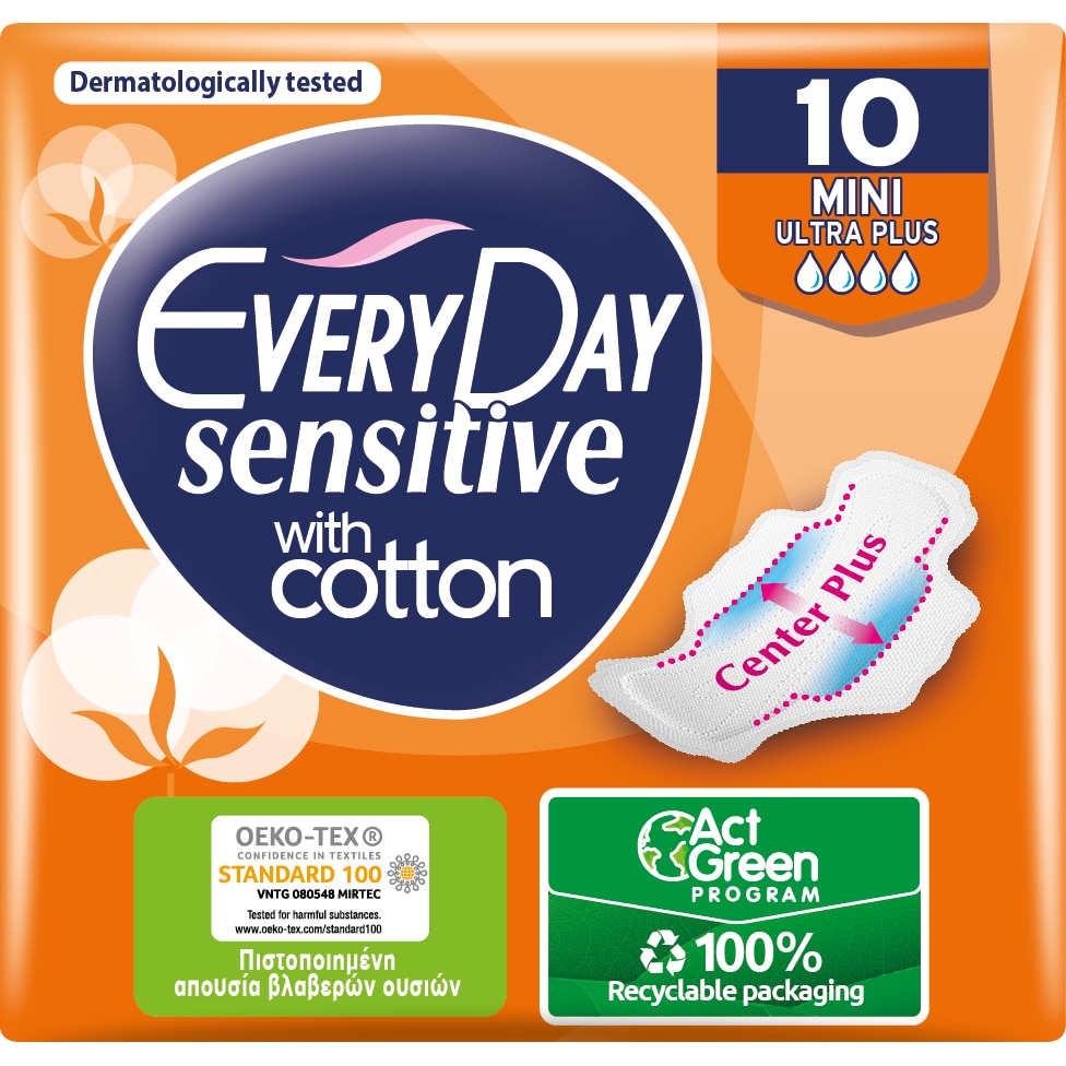 Absorbante Everyday Sensitive Cotton Mini, 10 buc - eMAG.ro