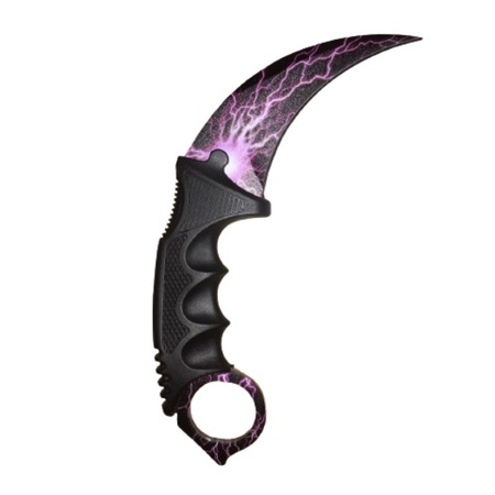 Cutit Karambit, Purple Lightning, cu tais, pentru antrenament - eMAG.ro
