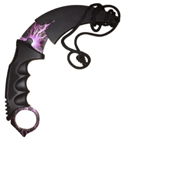 Cutit Karambit, Purple Lightning, cu tais, pentru antrenament - eMAG.ro