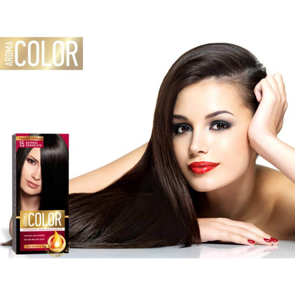 Permanens Hajfesték Aroma Color 15, Csokoládé, 90 ml - eMAG.hu