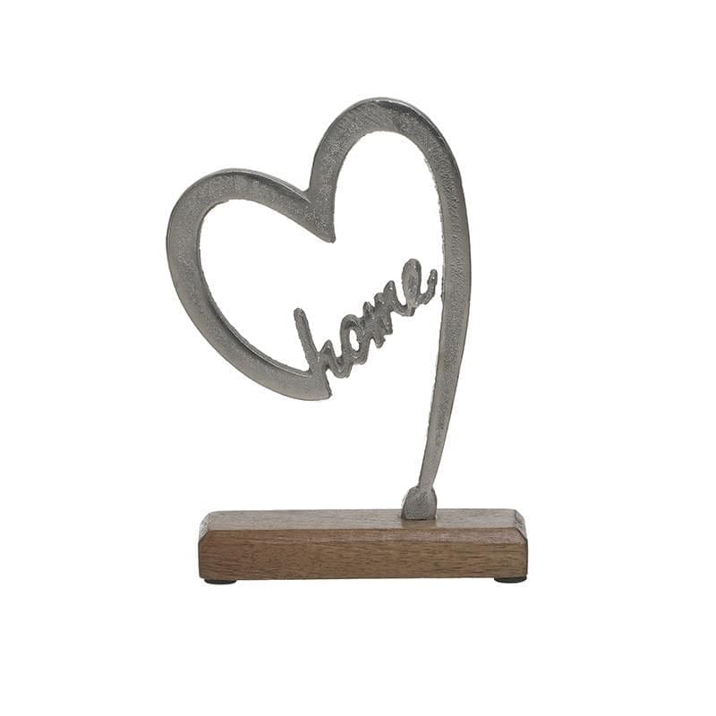 Decoratiune inima aluminiu ,Home,Silver,16x5x22 cm - eMAG.ro