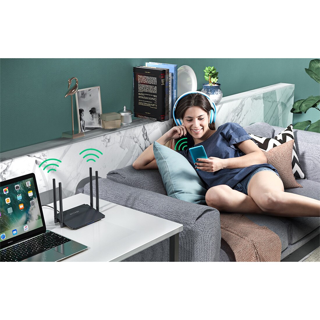 Безжичен рутер BlitzWolf BW-NET1, AC1200, Dual Band, Черен - eMAG.bg