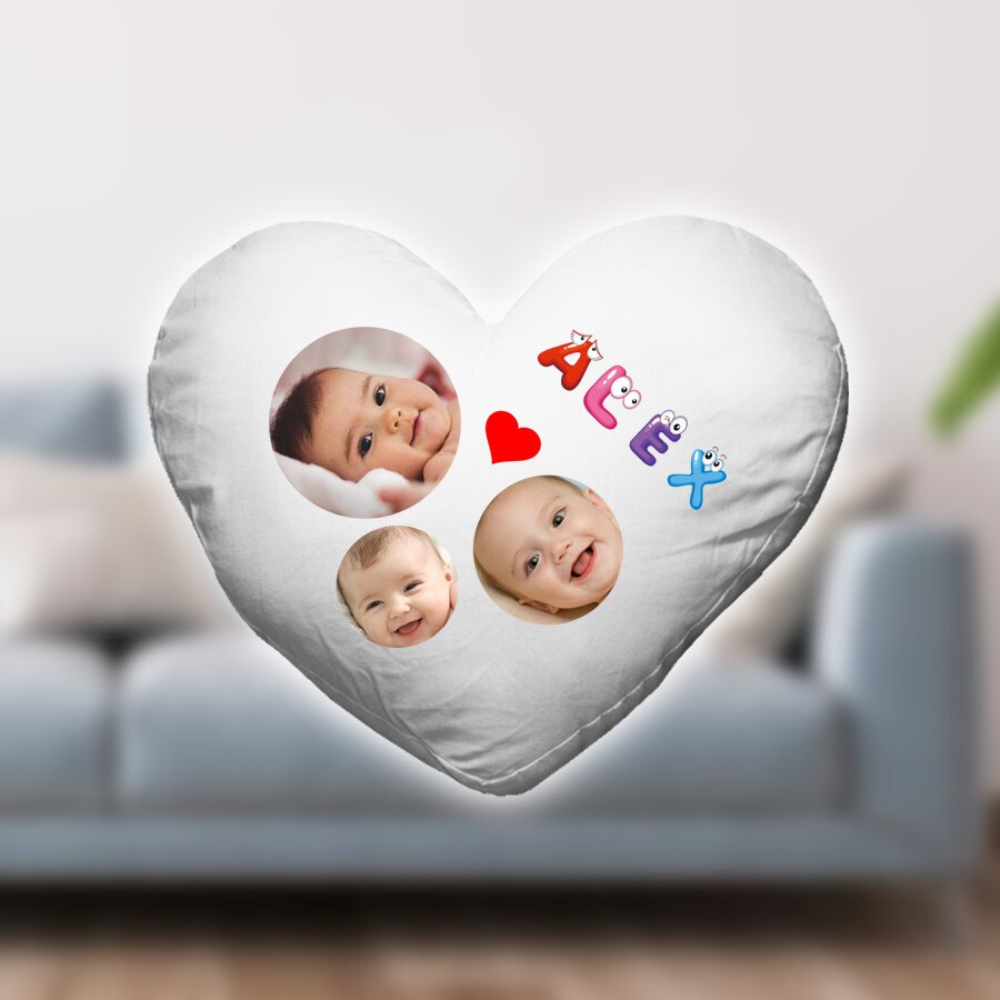 Perna Inima Rosie Pentru Fini si Nasi, Personalizata Cu Poza Si Text ...