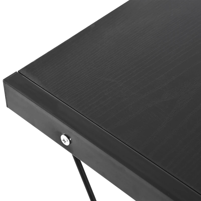 Birou pe colt Homcom Extensibil din Lemn si Otel, Negru 130W x 130W x ...