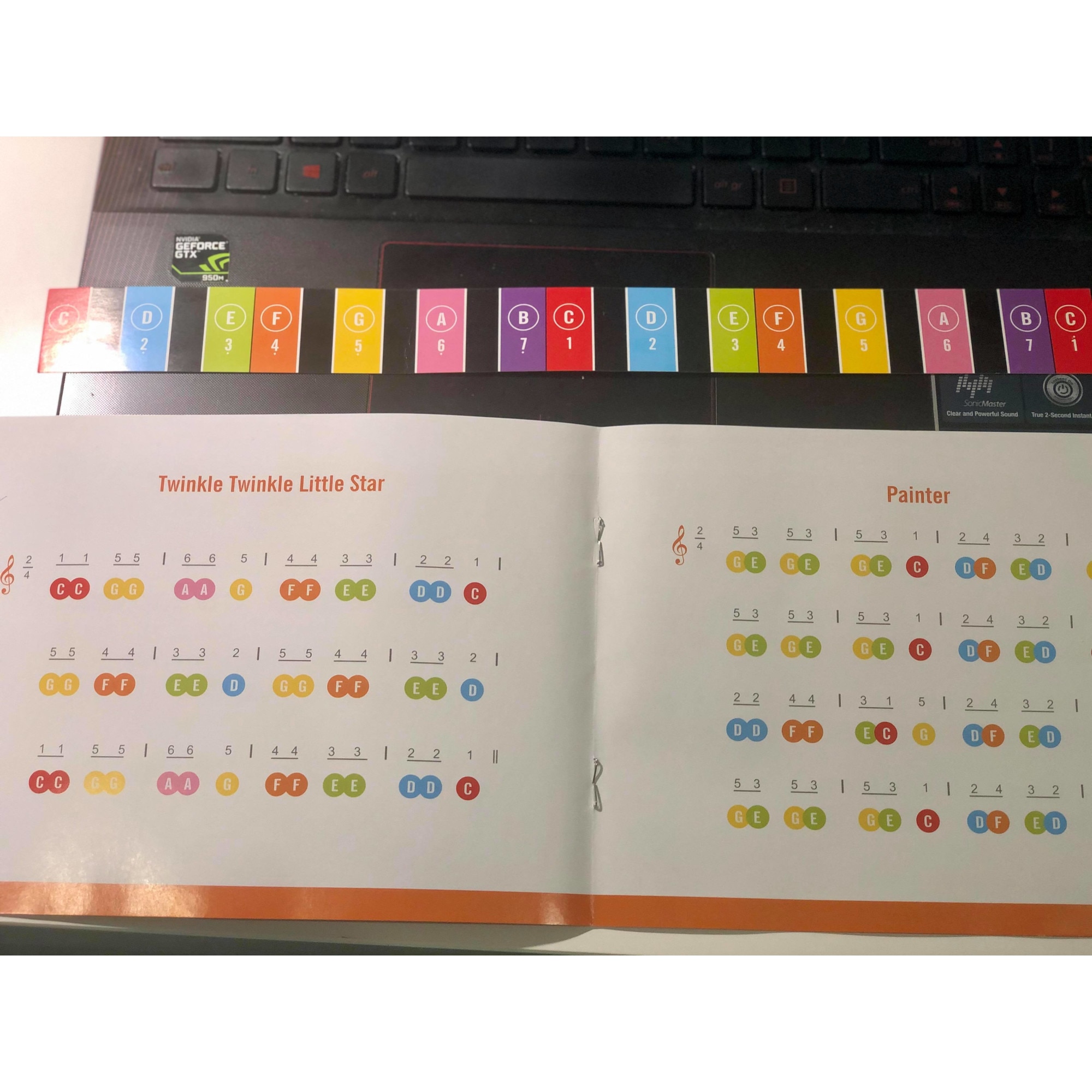 Pian cu note muzicale, Le,m, negru, Viga - eMAG.ro