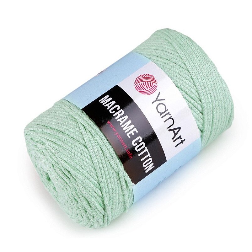 Fir de tricotat, crosetat Macrame Cotton, Yarnart, verde menta, 250 g ...