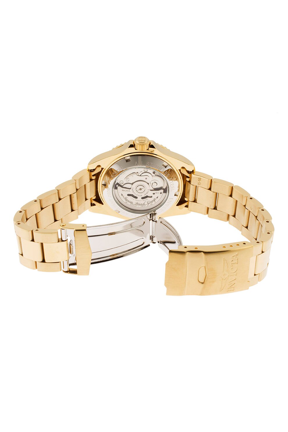 Invicta, Ceas automatic de otel inoxidabil, Auriu/Negru - eMAG.ro