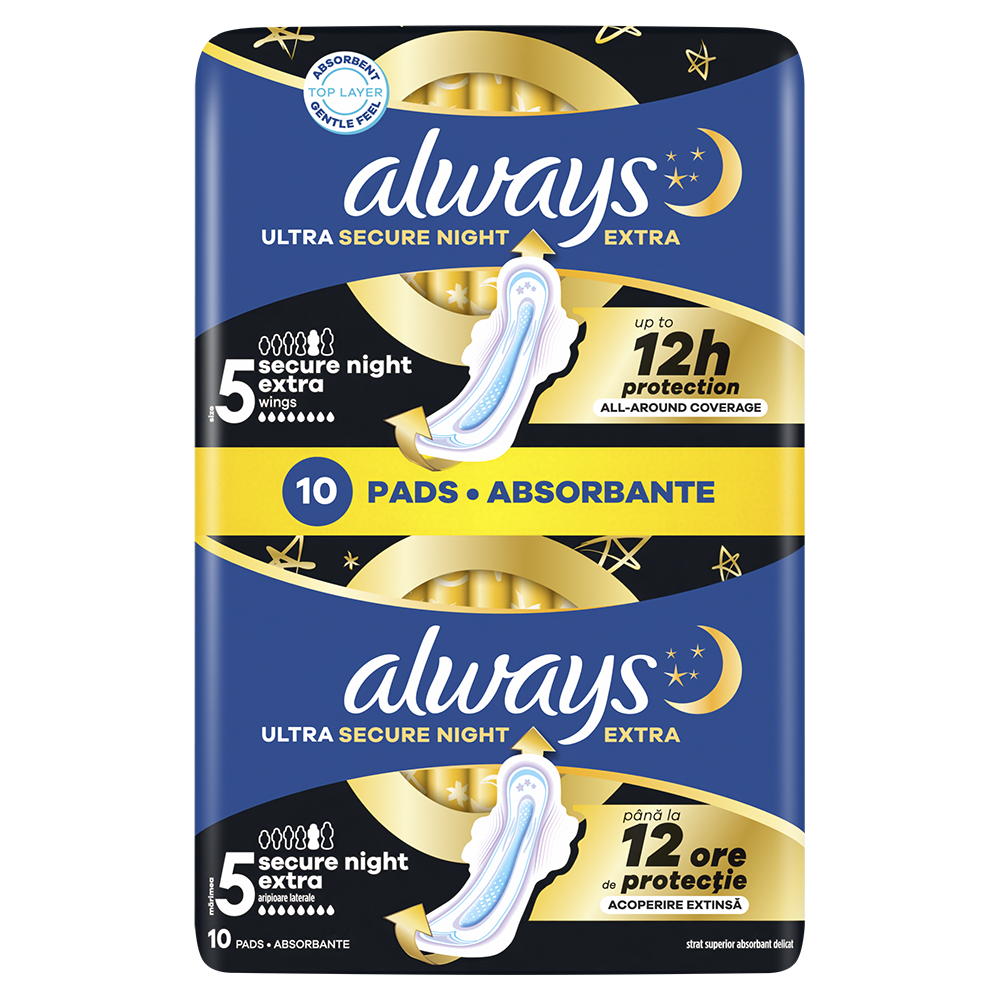 Absorbante Always Ultra Secure Night Extra Duo Pack, 10 buc - eMAG.ro