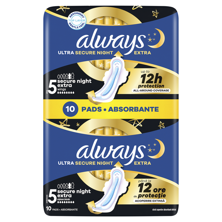 Absorbante Always Ultra Secure Night Extra Duo Pack, 10 buc - eMAG.ro