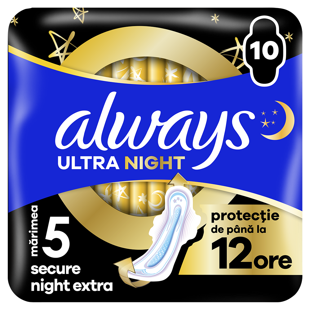 Absorbante Always Ultra Secure Night Extra Duo Pack, 10 buc - eMAG.ro