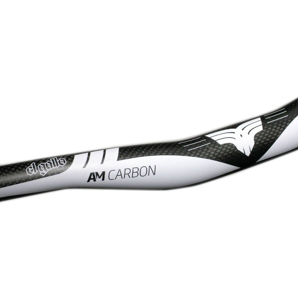 Ghidon bicicleta El Gallo Carbon 9Aº, 710 mm, 160 g, Negru/Alb - eMAG.ro