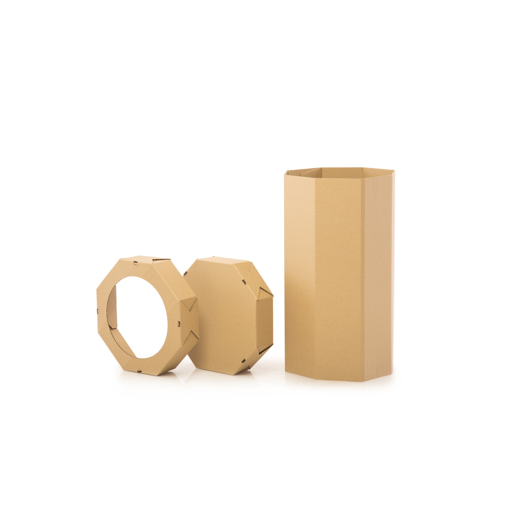 Set 3 Cosuri de gunoi din carton octagonale - colectare selectiva, 60 l ...