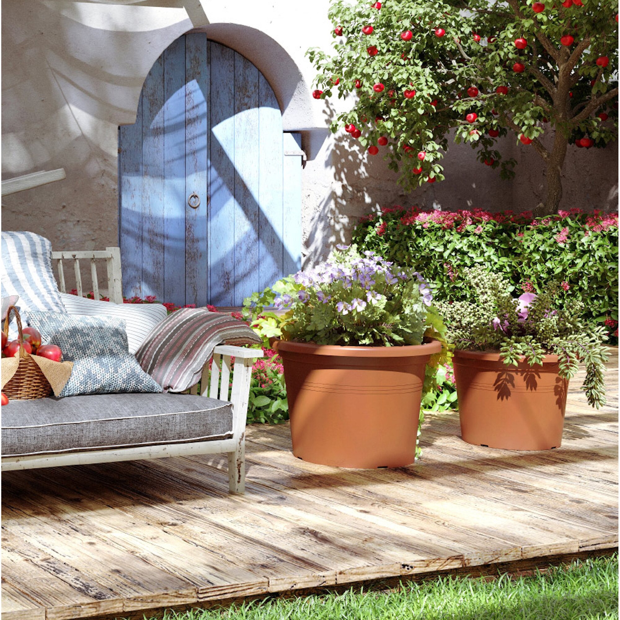 Ghiveci cilindric de exterior Venezia, diametru exterior 40 cm ...