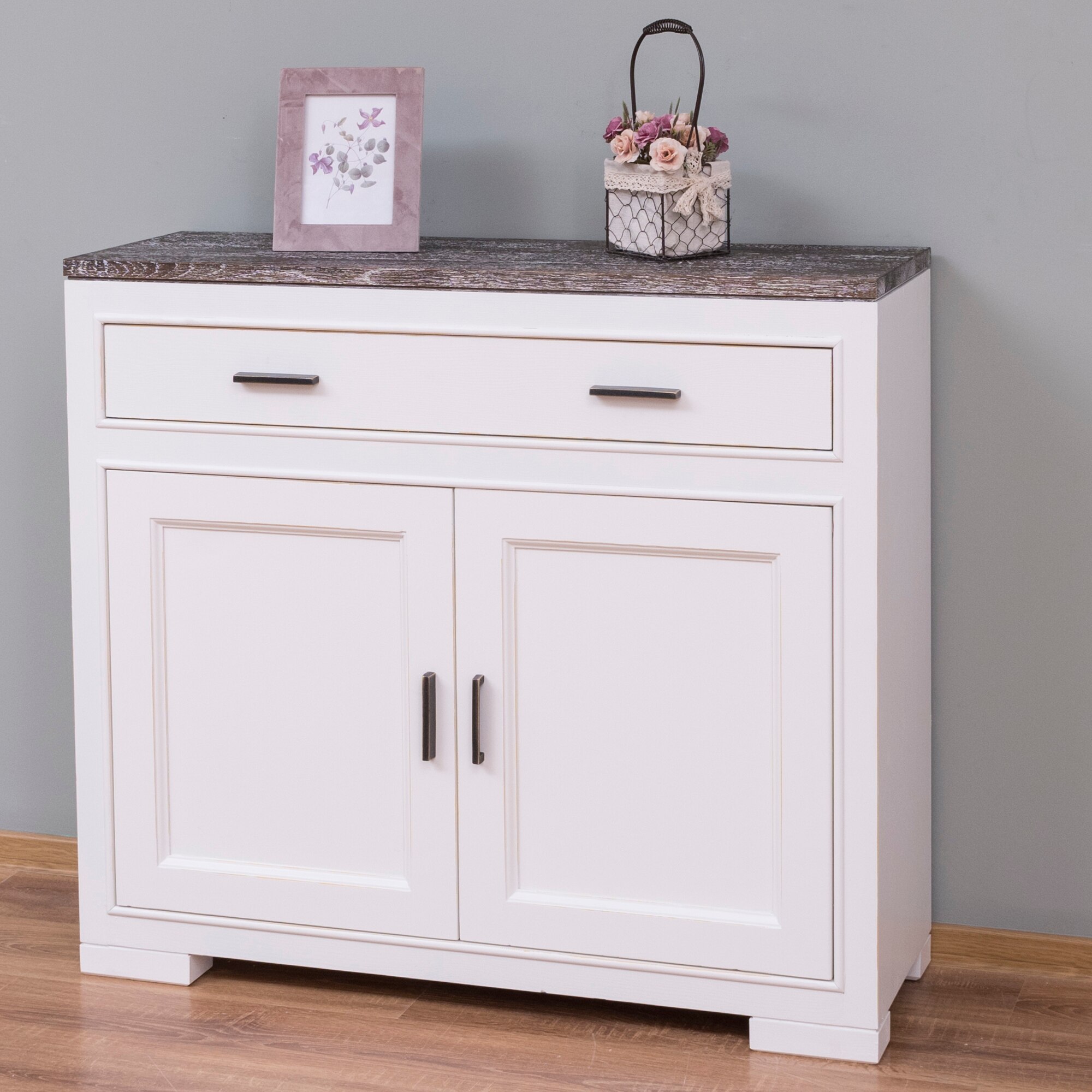 Comoda Szel-Mob cu 2 usi si 1 sertar pure, blat stejar, sertar pe sina ...