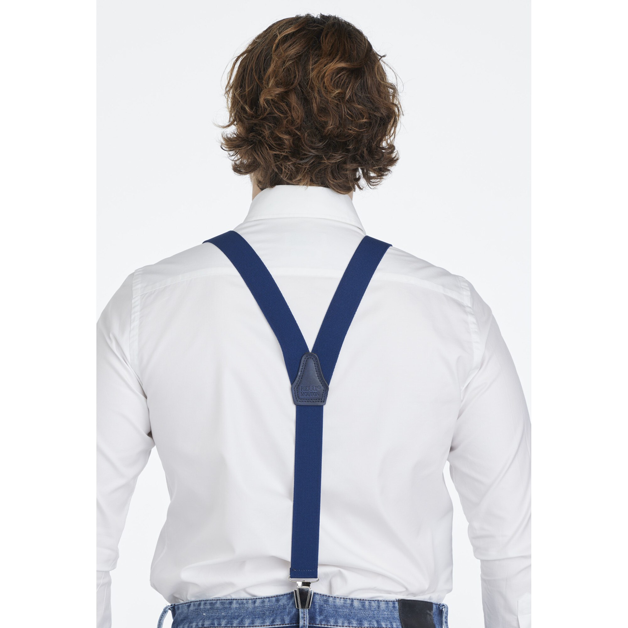 Bretele barbati Pierre Mouton, 120 cm, Bleumarin/Negru - eMAG.ro