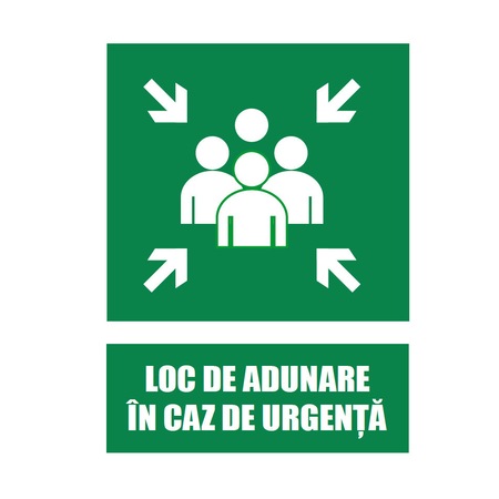 Indicator Loc de adunare in caz de urgenta, Autocolant PVC, Protectie ...