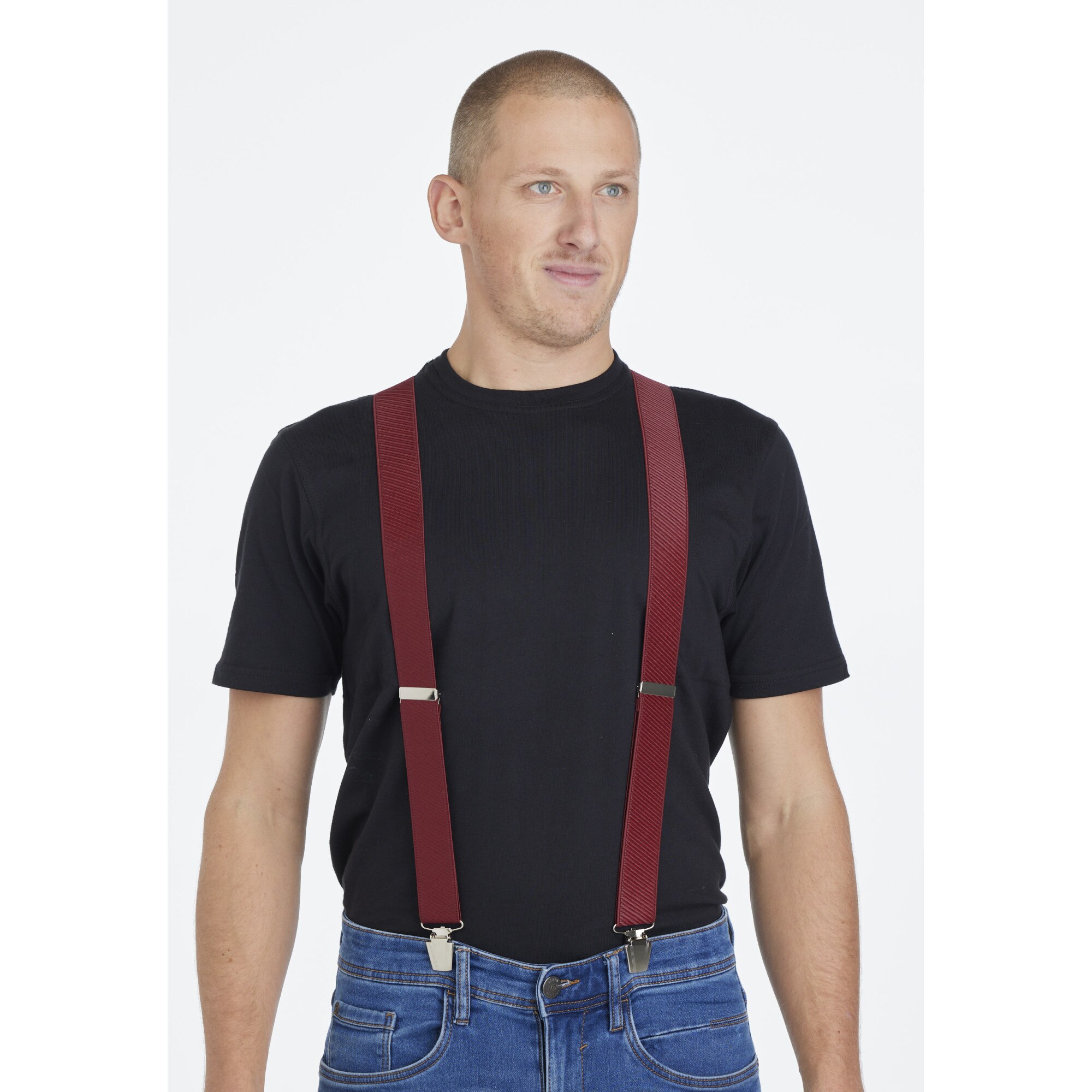 Bretele barbati Pierre Mouton, 120 cm, Rosu/Maro - eMAG.ro